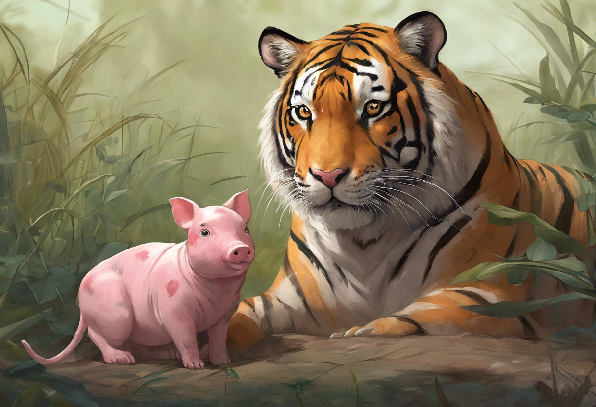 Heartwarming Tale: Tiger and Piglet's Unlikely Friendship
